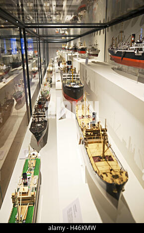 Inside the international Maritime Museum of Hamburg miniature art ships ...