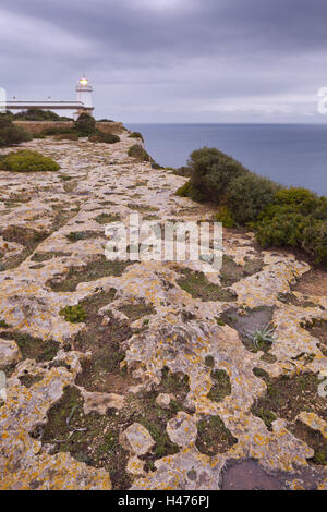 Lighthouse at Far de Cap Blanc in Mallorca, Spain Stock Photo - Alamy