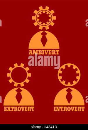 extrovert, introvert and ambivert metaphor Stock Vector Image & Art - Alamy