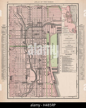 Chicago town city plan. Illinois. CRAM 1894 old antique vintage map ...