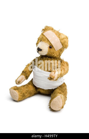 Teddy bear with plasters Stock Photo - Alamy