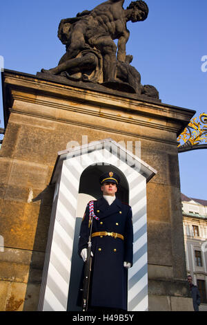 Czech Republic, Prague, Prague castle, Guardsman, castle, watchmen ...