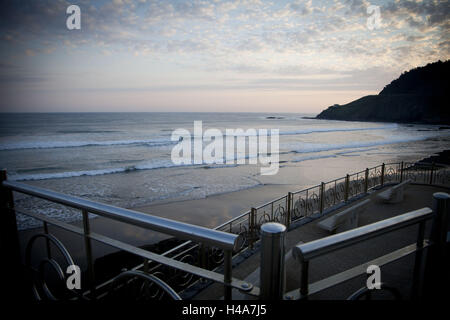 Sunrise at the coast of Deba, province Guipuzcoa, Basque country, Spain ...