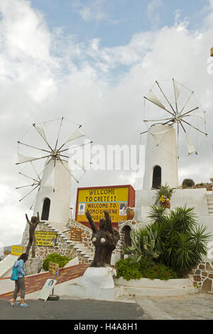 Windmills and Homo Sapiens Museum, Lassithi Plateau, Crete, Greece ...