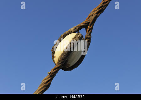 Steel rope, connection, blue background, medium close-up Stock Photo ...
