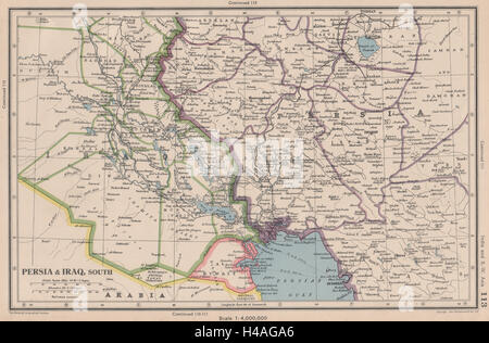 MIDDLE EAST Persia (Iran) & Iraq south. Kuwait. Iraq/Saudi neutral zone ...