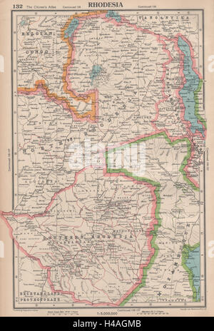 SOUTHERN & NORTHERN RHODESIA. Zimbabwe Zambia Nyasaland Malawi 1947 old ...