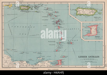 LESSER ANTILLES. Windward & Leeward islands. Puerto Rico. Trinidad 1947 ...