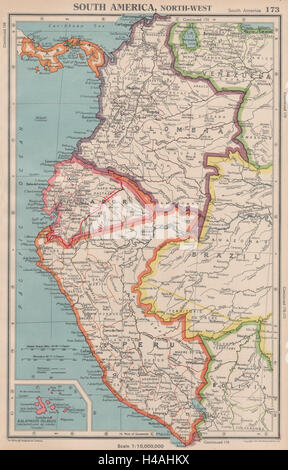 South America. Second World War 1942 old vintage map plan chart Stock ...