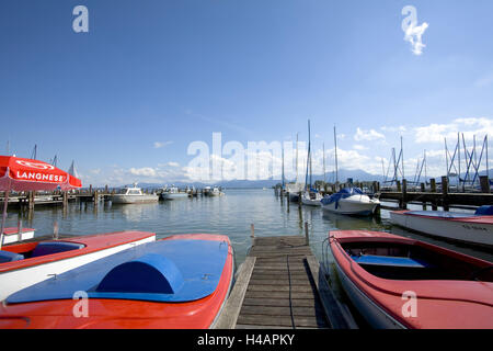Harbour in Gstadt in Lake Chiem Stock Photo - Alamy