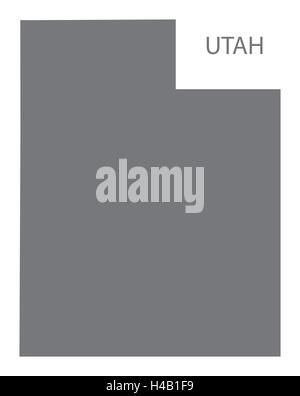 Simple map of Utah state of United States and location on USA map Stock ...