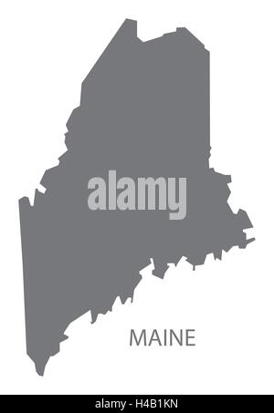 Maine, United States. Simple vector map. State shape. Outline style ...