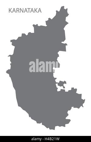 Karnataka, India. Simple vector map. State shape. Outline style. Border ...