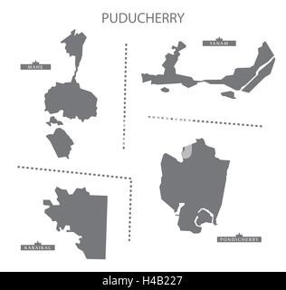 Map of Puducherry, a province of India Stock Vector Image & Art - Alamy