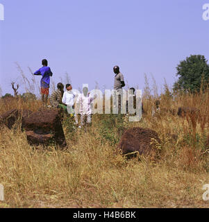 Senegal, Kaolack, Sine Ngayene, stone circles, megalithic, children ...