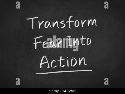Transform fear into action concept Stock Photo - Alamy