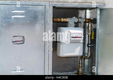 Natural gas meter, cabinet with gauge, counter for distribution ...