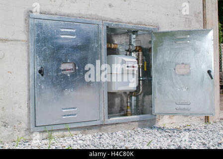 Natural gas meter, cabinet with gauge, counter for distribution ...