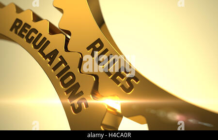 Rules, regulations - gears concept - 3D illustration Stock Photo - Alamy