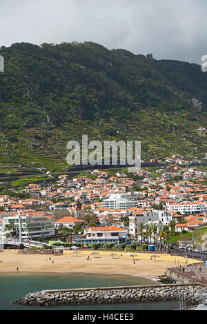 Madeira, view of Machico Stock Photo - Alamy