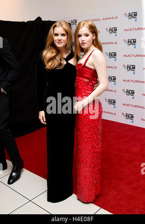 Amy Adams (left) and Ellie Bamber attending the 60th BFI London Film ...