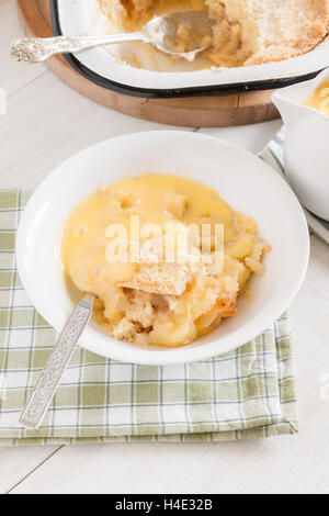 Traditional apple pie with vanilla custard. Polish Charlotte. a ...
