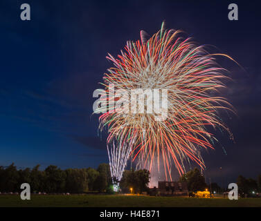 Colorfull fireworks display on the night sky Stock Photo - Alamy