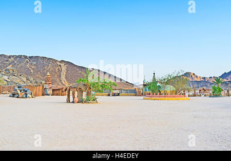 The central area of the small Bedouin village in Sahara, Egypt Stock ...