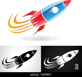 Rocket icon blue vector isolated Stock Vector Image & Art - Alamy