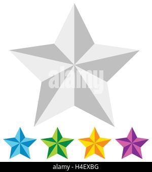 3d 4 point beveled star. Vector illustration . Template for your design ...