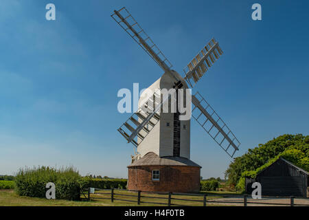 Landscape photography of Aythorpe Roding windmill with field of crops ...