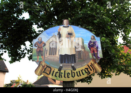 Dickleburgh village wooden Sign; Norfolk County; England; Britain; UK ...