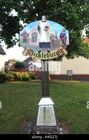 Dickleburgh village wooden Sign; Norfolk County; England; Britain; UK ...
