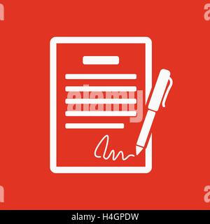 The contract icon. Agreement and signature, pact, accord, convention ...