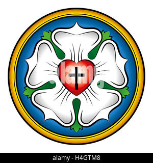 Luther rose, also Luther seal, symbol of Lutheranism, used by Martin ...