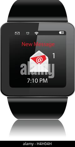 smartwatch technology with email app vector illustration design Stock ...
