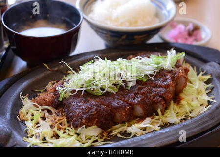 Food Ton Yaba Japan Stock Photo - Alamy