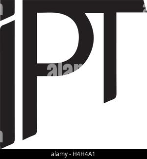 IPT circle letter logo design with circle and ellipse shape. IPT ellipse letters with ...