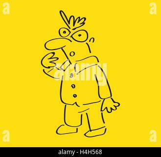 Troubled Man Cartoon Drawing, EPS 8 supported Stock Vector Image & Art ...