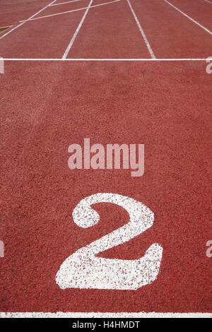 Number two signpost in an athletic running track. Vertical Stock Photo ...
