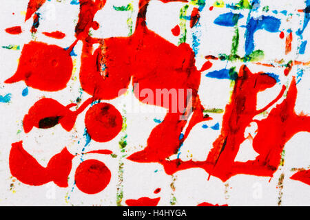 Abstract hand painted mainly red acrylic art background Stock Photo - Alamy