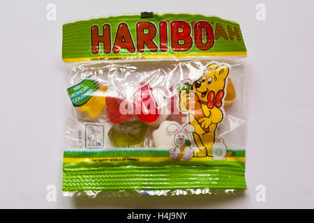 Packet of Haribo Easter Fun mini mix sweets chirping chicks isolated on ...