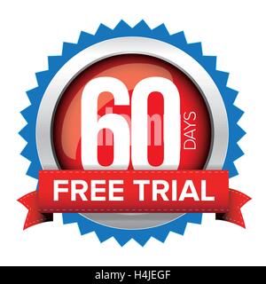 60 Days Free Trial stamp vector illustration. Free trial badges. Vector ...