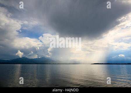 Storm over lake Chiem or Chiemsee. Upper Bavaria. Germany Stock Photo ...