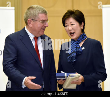 Tokyo Gov. Yuriko Koike meets the press in Tokyo on July 5, 2021, after ...