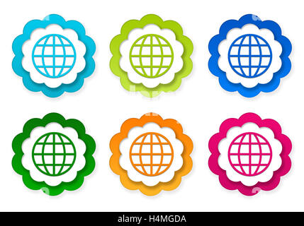 Stickers set in green colors Stock Photo - Alamy
