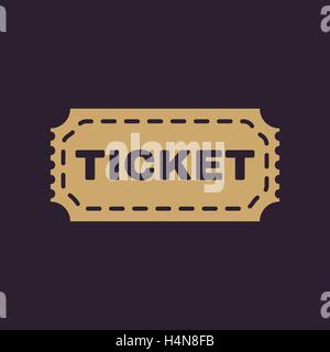 Cinema ticket icon in flat style. Admit one coupon entrance vector ...