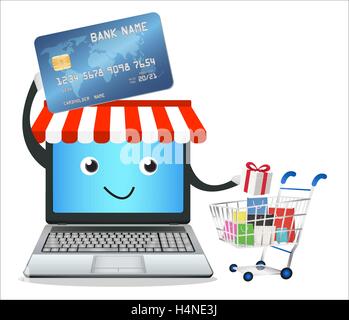 Shopping cart with credit card vector illustration graphic design Stock ...
