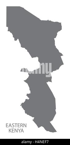 Map of Kenya with regions. Just a simple country border map with region ...