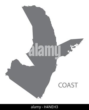 Map of Kenya with regions. Just a simple country border map with region ...